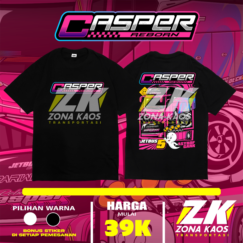 Jual ( FREE STIKER ) KAOS BUS CASPER REBORN JETBUS 5 MSM ASYROF ANAK ...