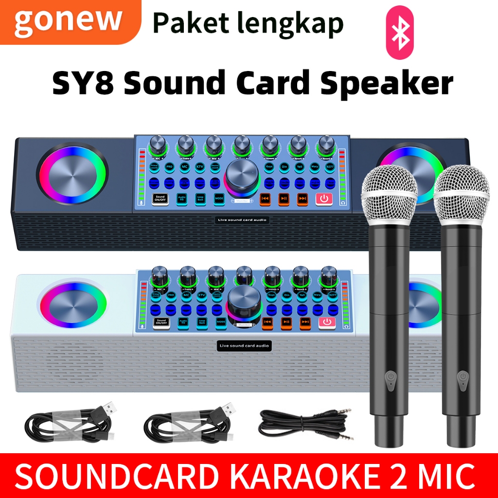 Jual Gonew SY8 Hitam/Putih Sound Card Bluetooth Speaker All-in-One+58E ...