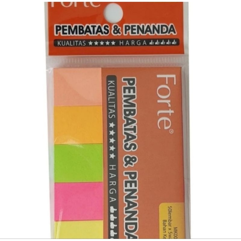 Jual Sticky Note Forte 5 warna (1pad) 1,5*5 cm | Shopee Indonesia
