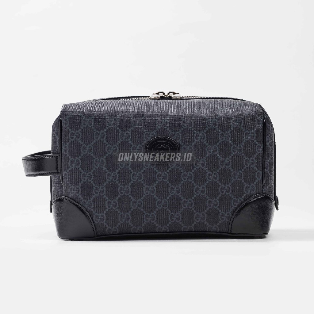 Jual GUCCI TOILETRY CASE WITH INTERLOCKING G TOILETRY BAG BLACK (100% ...