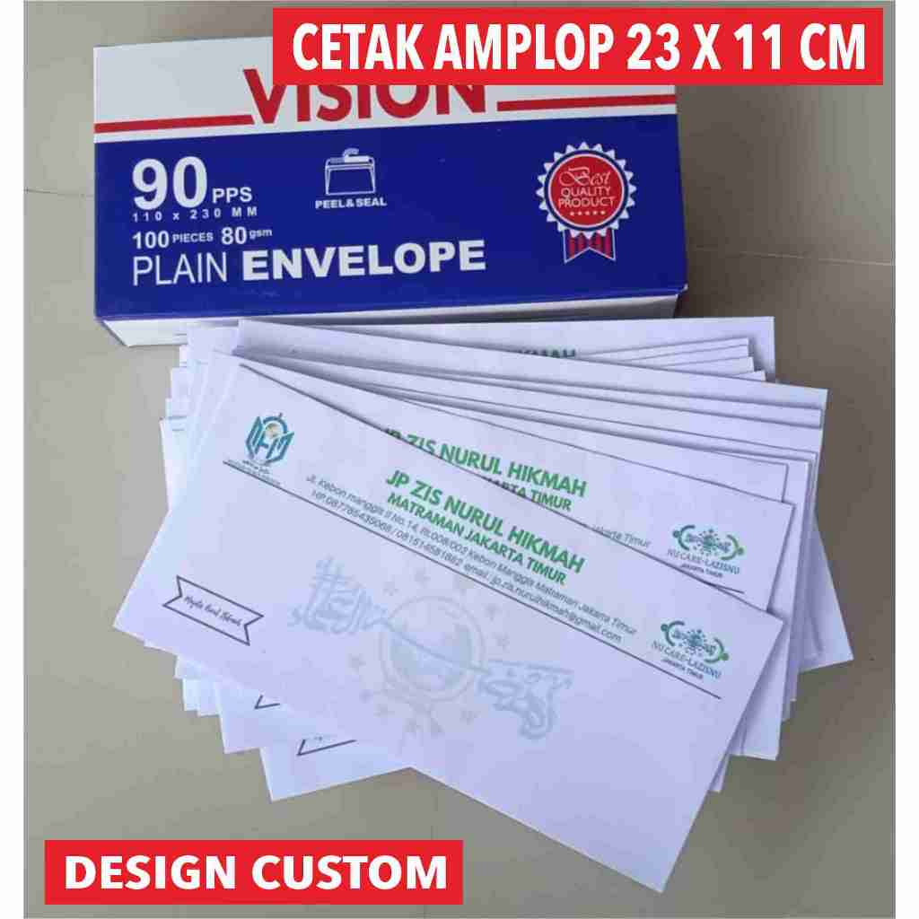 Jual Amplop 90 PPS 11X23 Cm Cetak Satu Pack 100 Lembar Design Custom ...
