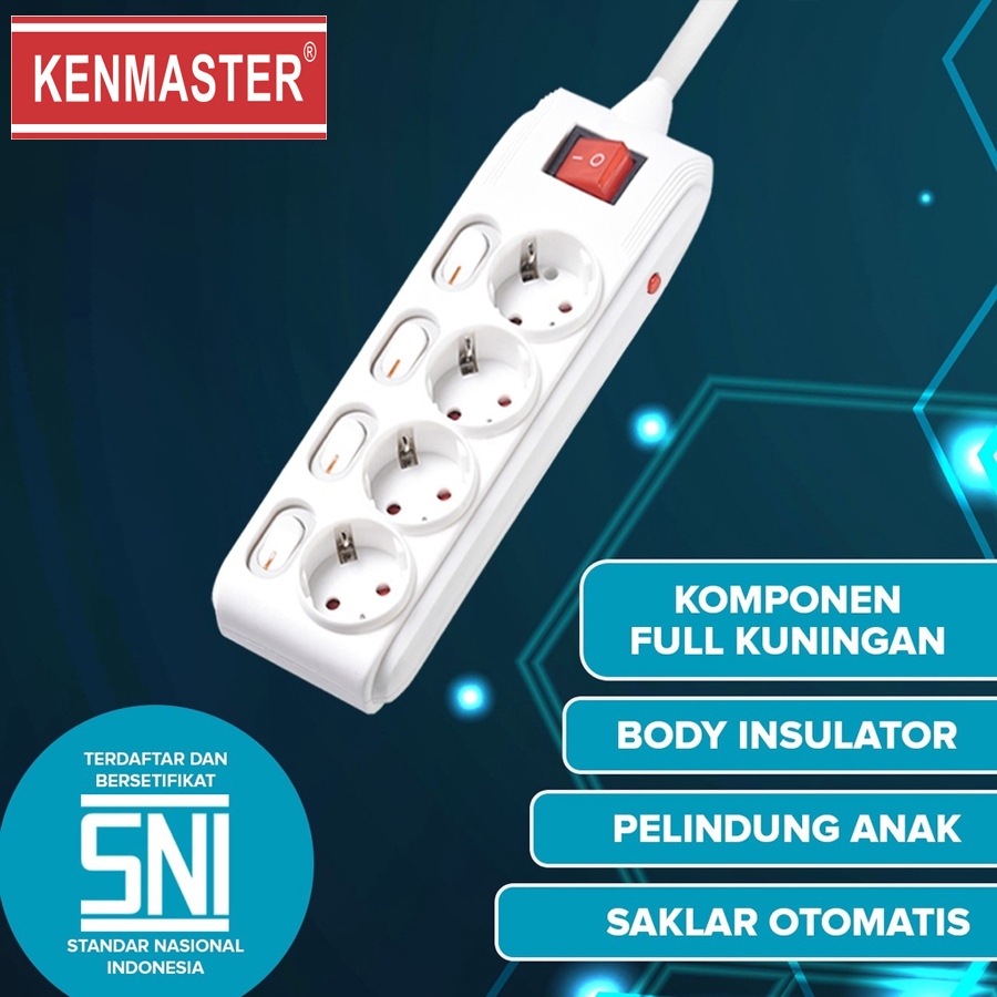Jual Kenmaster Stop Kontak 4 Lubang Switch 1,5 Meter Cable SNI ...