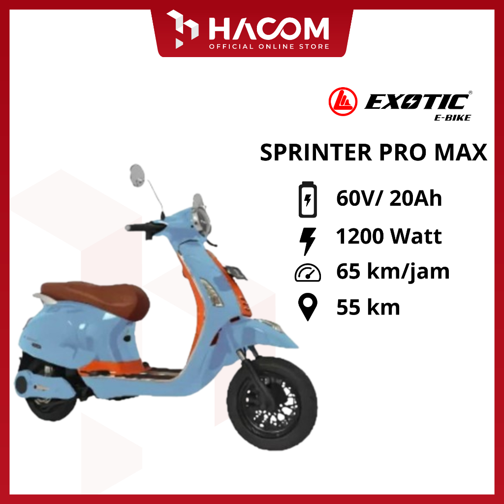 Jual Motor Listrik EXOTIC SPRINTER PRO MAX Warna Terbaru | Shopee Indonesia