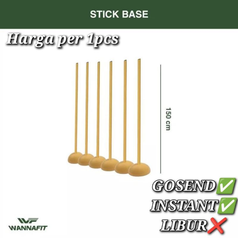 Jual 1 set stick base dan basic bulat 150 CM Coaching tiang latihan zig ...