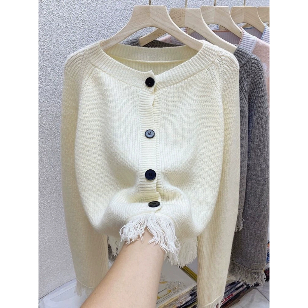 Jual Sweater rajut wanita ala korea Kardigan rajutan lembut warna solid ...