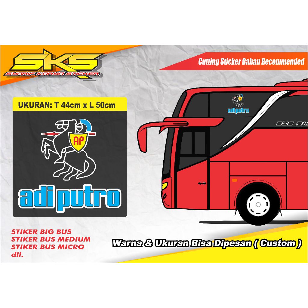 Jual STICKER STIKER ADI PUTRO LOGO FULL CUTTING KACA BUS | Shopee Indonesia