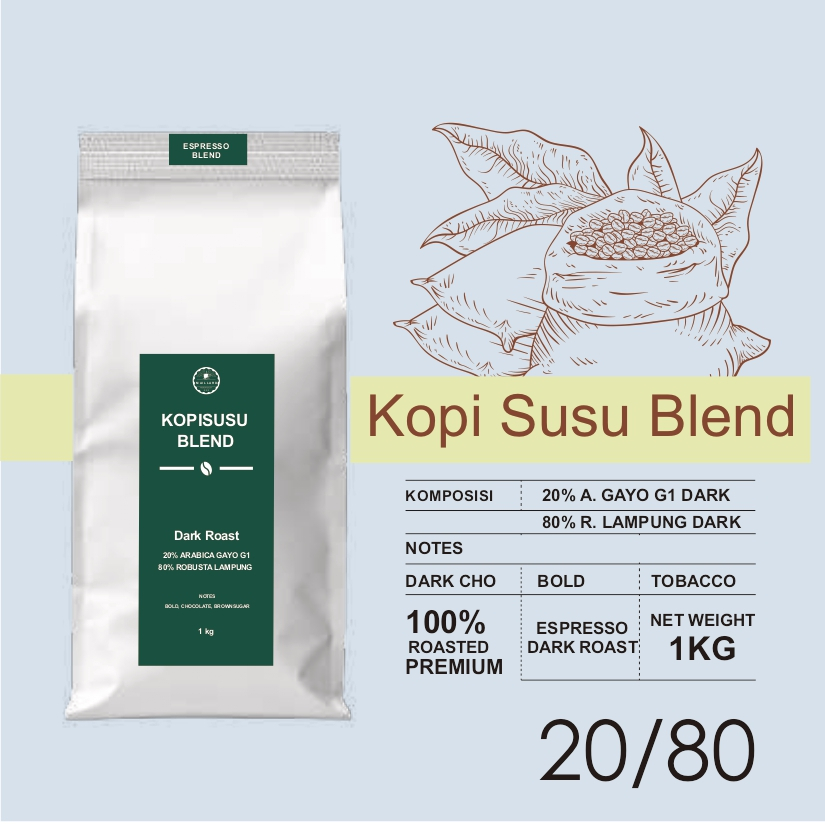 Jual Biji Kopi Espresso Blend R80/A20 Es Kopi Susu 1kg - Biji/Bubuk ...