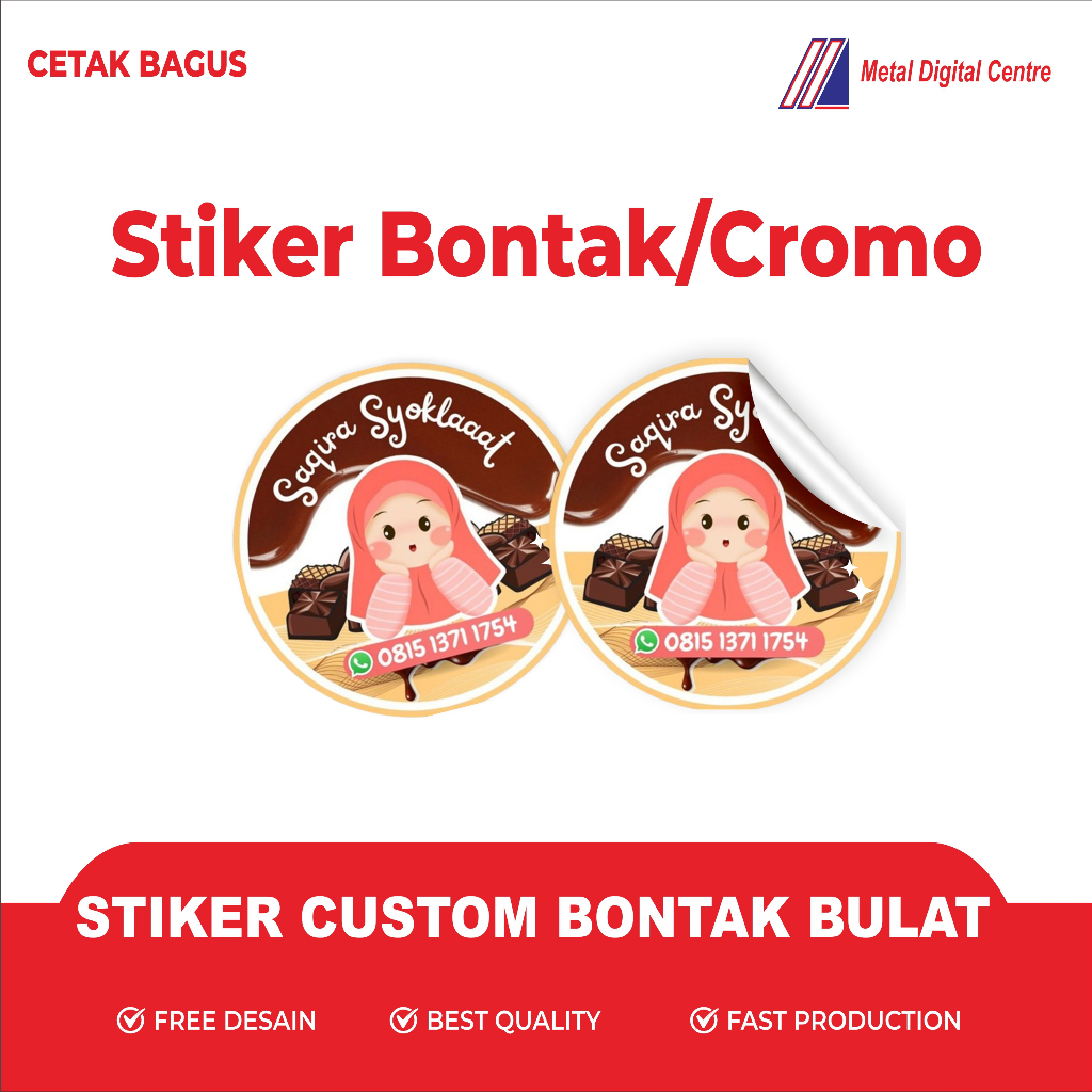 Jual Cetak Stiker BONTAK / CROMO ( CUTTING BULAT ) Cetak Stiker Label ...