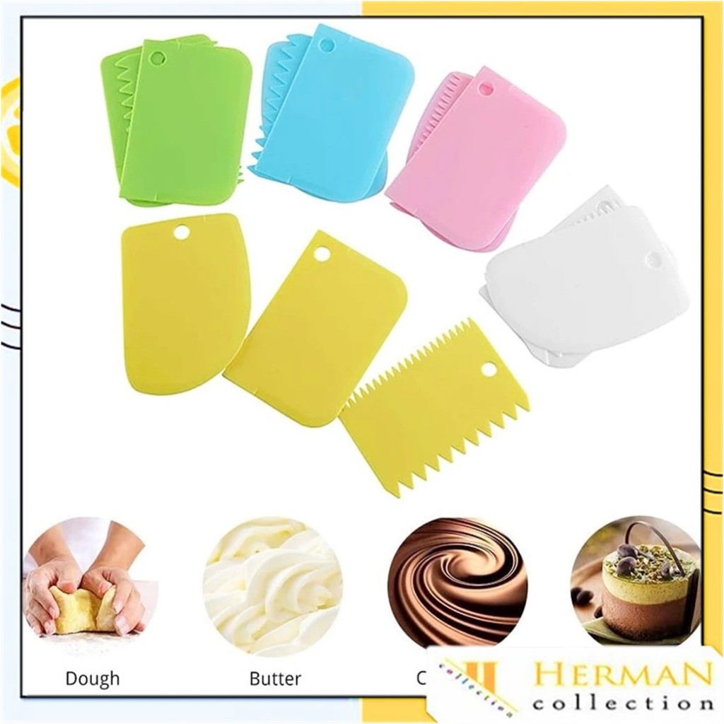 Jual HC Scraper Kue Perapih Pengikis Perapih Krim Tart Kue Roti Isi 3 ...