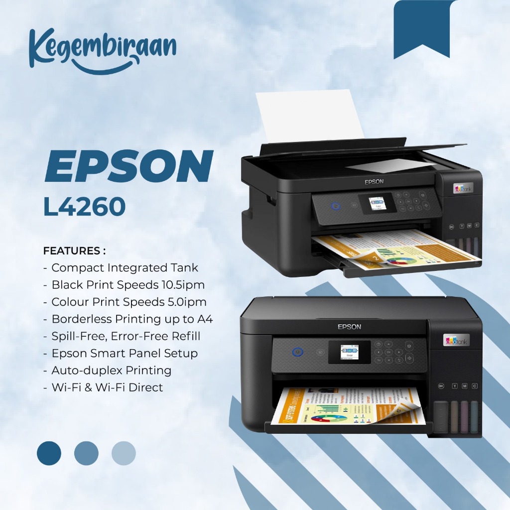 Jual Printer Epson EcoTank L4260 L 4260 A4 Wi-Fi Duplex All in One Ink ...