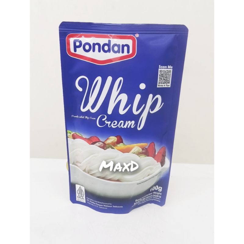 Jual Whip Cream Premiks Bubuk Pondan 100 gr | Shopee Indonesia