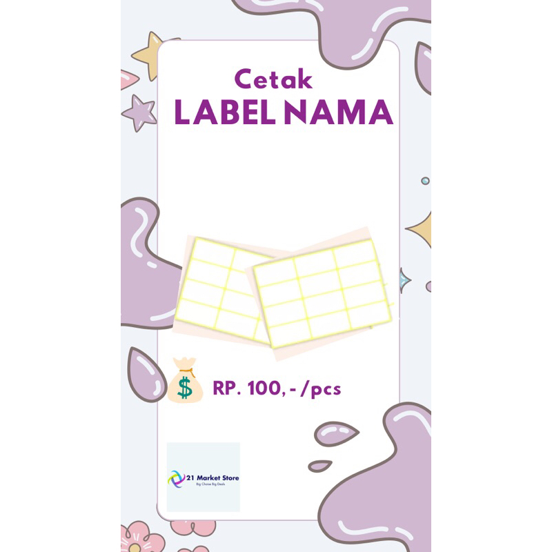 Jual Cetak Label Nama Undangan 103 / Proses Cepat | Shopee Indonesia