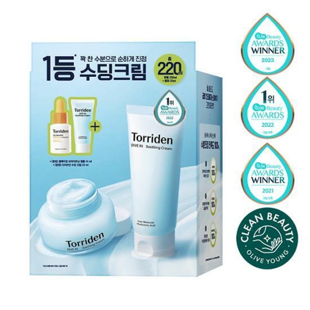 Jual Torriden Dive-In Soothing Cream 100mL Double Set (+20mL+Cellmazing ...