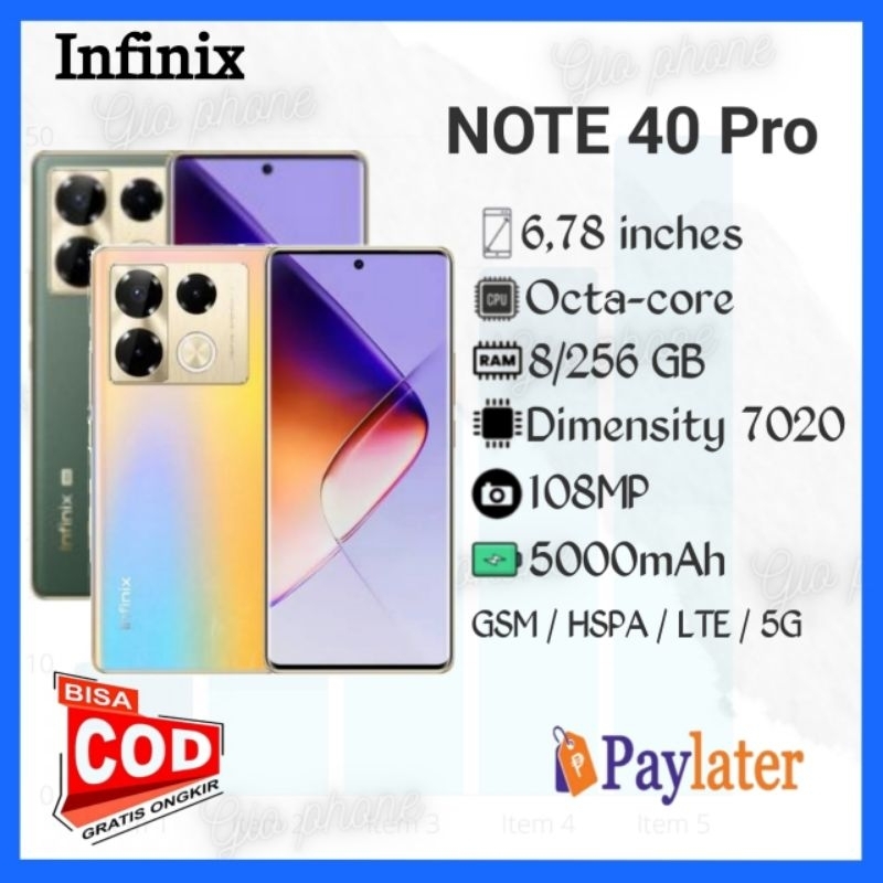Jual Infinix note 40 pro 5G & note 40 4G original infinix garansi resmi ...