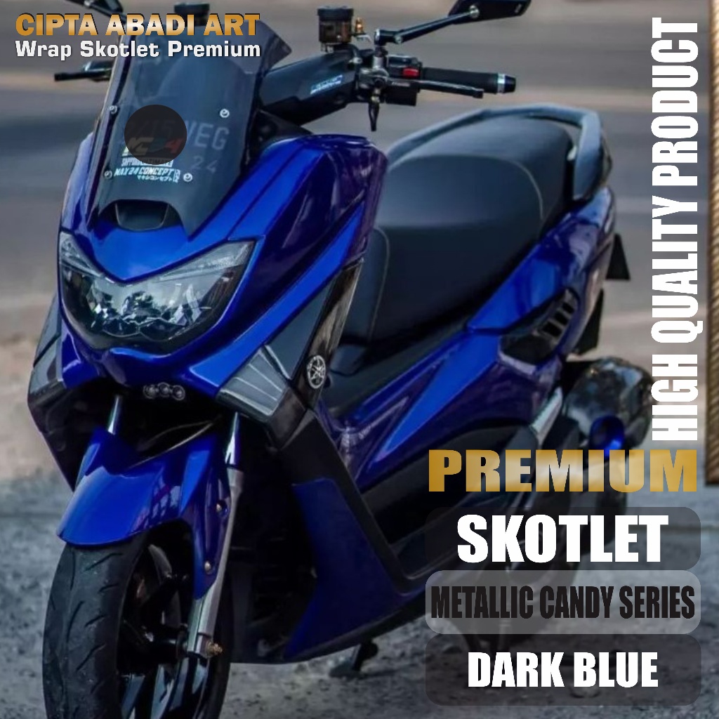 Jual STIKER SKOTLET MOTOR DARK BLUE METALLIC CANDY GLOSSY SCOTLET BIRU ...