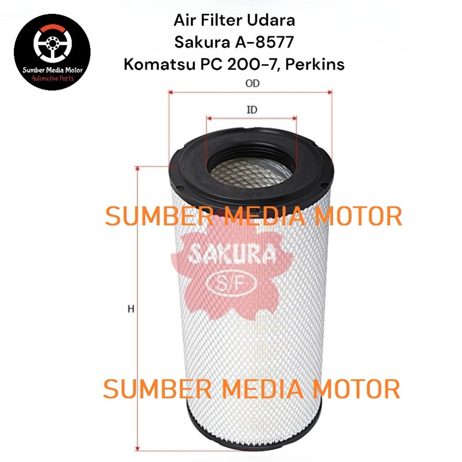 Jual Sakura Air Filter Udara A-8577 Komatsu PC200-7, Perkins | Shopee ...