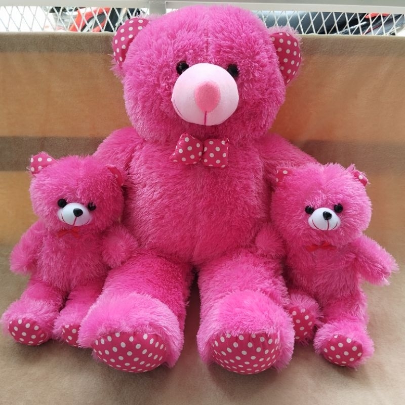 Jual Paket Boneka Teddy bear jumbo 80cm dapat 2 anak lucu | Shopee ...