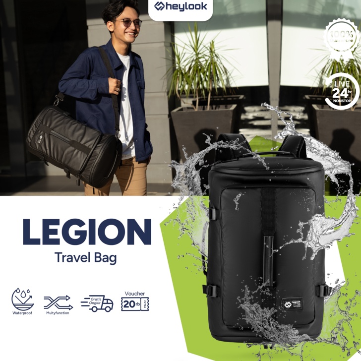 Jual New Stock HEYLOOK Official Travelbag Pria LEGION Travel Bag Tas ...