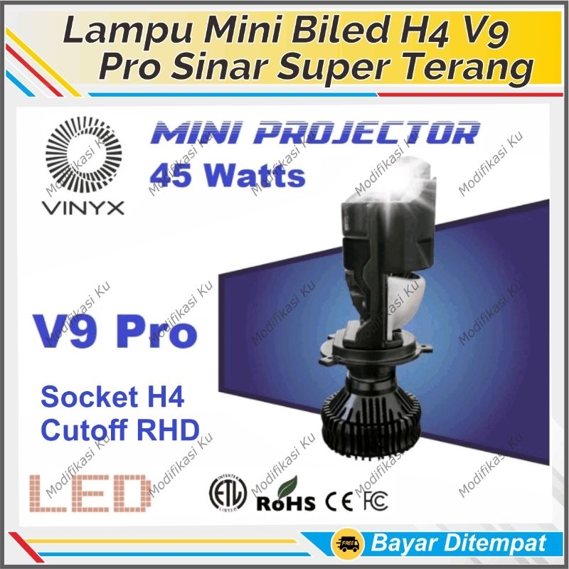 Jual LAMPU LED VINYX V9 PRO 45W PROJIE MINI PROJECTOR LENS LASER LENSA ...
