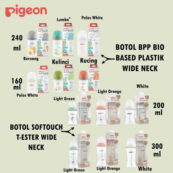 Jual BOSU410 PIGEON BOTOL T-ESTER WIDE NECK 200 ml & 300 ml / BOTOL BPP ...