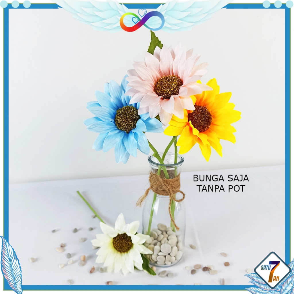 Jual Bunga Plastik Hiasan Ruang Tamu Bunga Matahari Tangkai Palsu ...