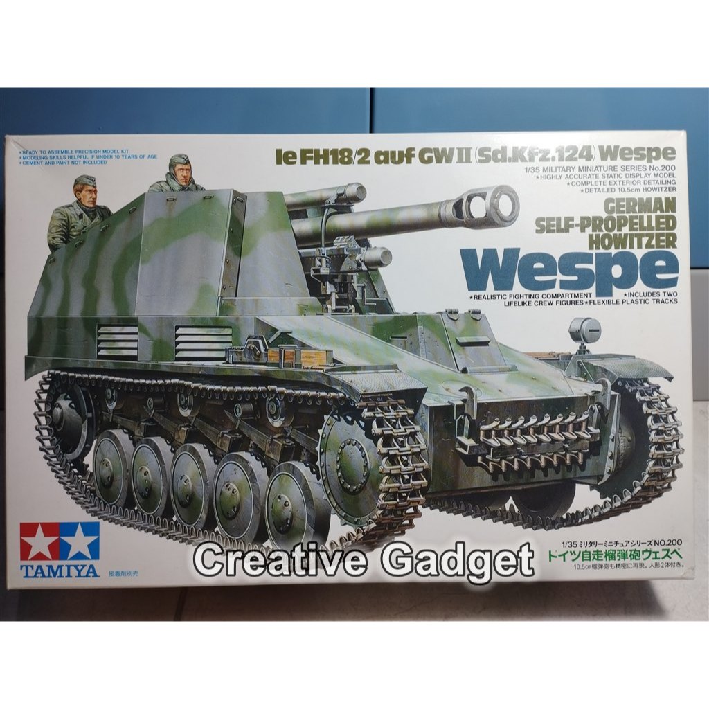 Jual German Self Propelled Howitzer Wespe Sdkfz 124 + 2 Figures - Model Kit Tamiya 1/35 - Sd.kfz ...