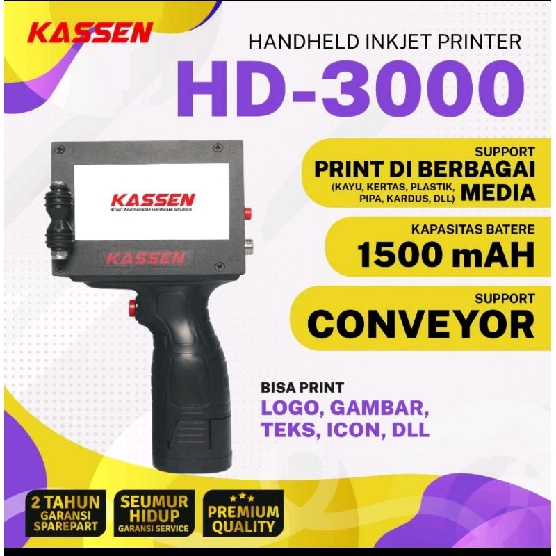 Jual Smart Handheld Printer Portable Kassen HD-3000 Inkjet Printer ...