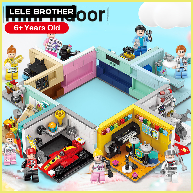 Jual LELE Mainan Anak Perempuan Bricks Mini Street View Puzzle Kreatif ...