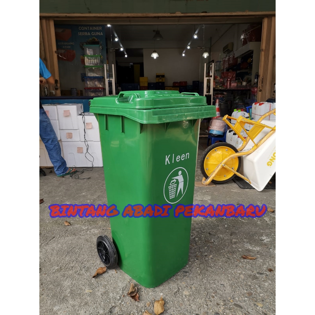 Jual Tempat Sampah Roda 120 Liter KLEEN / Tong Sampah 120L Mirip Krisbow | Shopee Indonesia