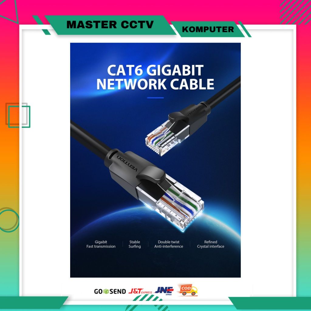 Jual Vention Kabel LAN Cat6 UTP Gigabit Ethernet RJ45 Dark Color ...