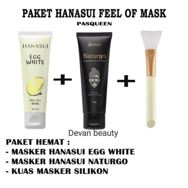 Jual Paket Hanasui Lightening Pell Of Mask(Mask Black Tube Dan VIP Egg ...