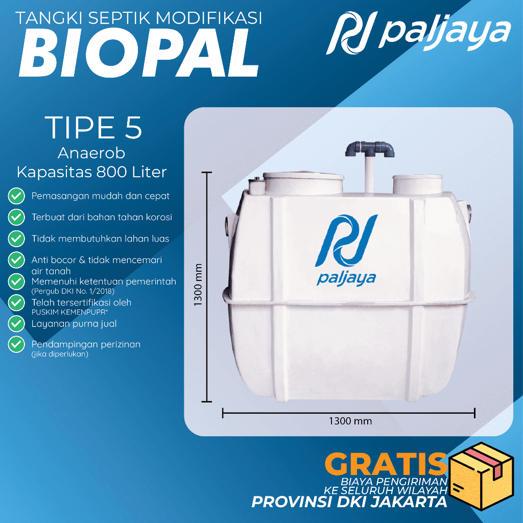 Jual BIOPAL Tangki Septik / Septic Tank TIPE 5 Kapasitas 800 Liter ...
