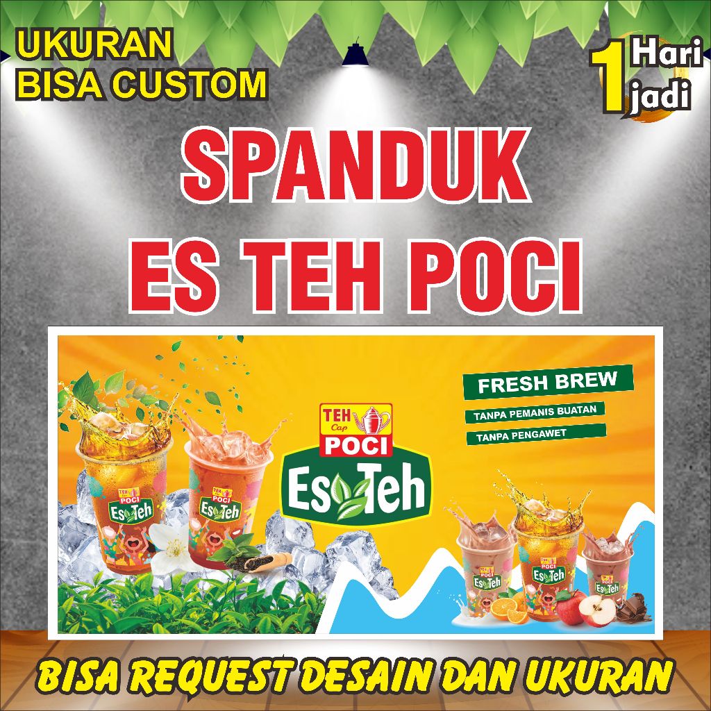 Jual BANNER/SPANDUK ES TEH POCI ( BISA CUSTOM ) | Shopee Indonesia