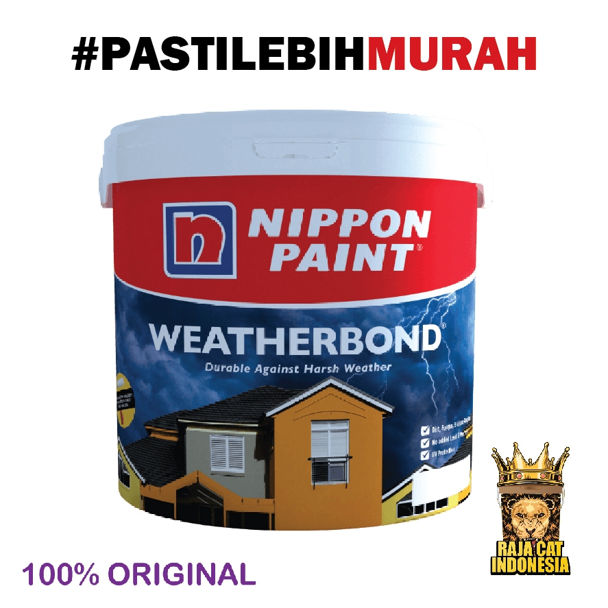 Jual Cat Tembok Eksterior Nippon Paint Weatherbond Brilliant White 2.5 ...