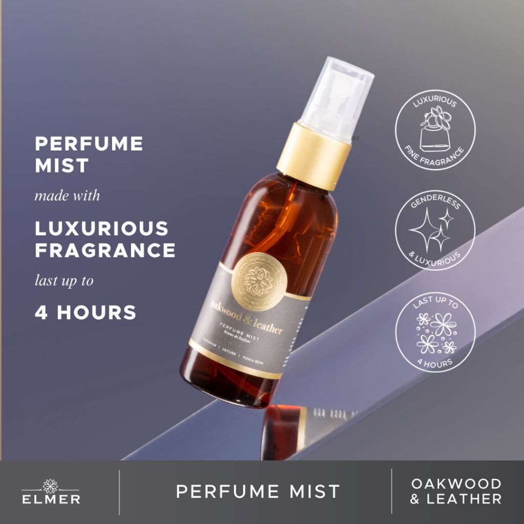 Jual ELMER Oakwood & Leather Perfume Mist 60ml Brume De Parfum With ...
