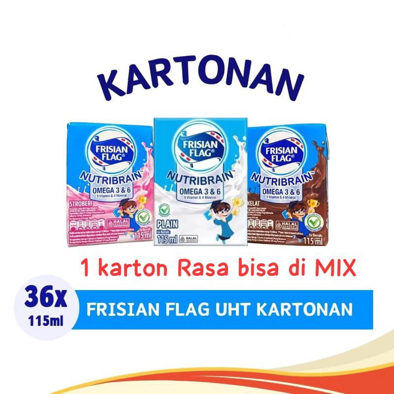 Jual UHT FRISIAN FLAG NUTRIBRAIN OMEGA 115 ml strawberry, coklat dan plan | Shopee Indonesia