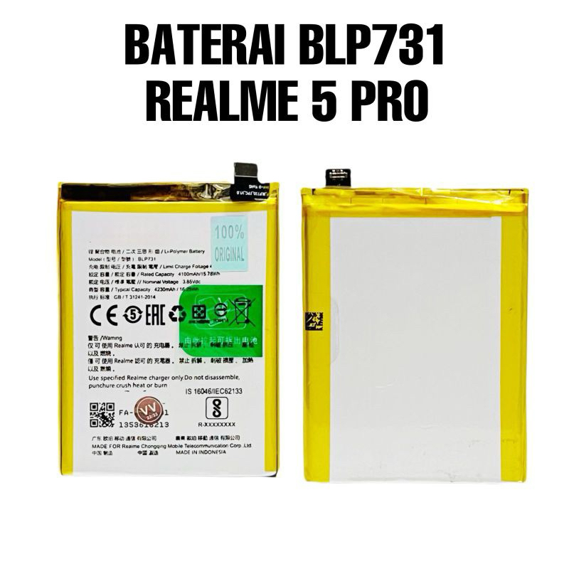Jual BATERAI REALME 5 PRO, BLP731 (100%) | Shopee Indonesia