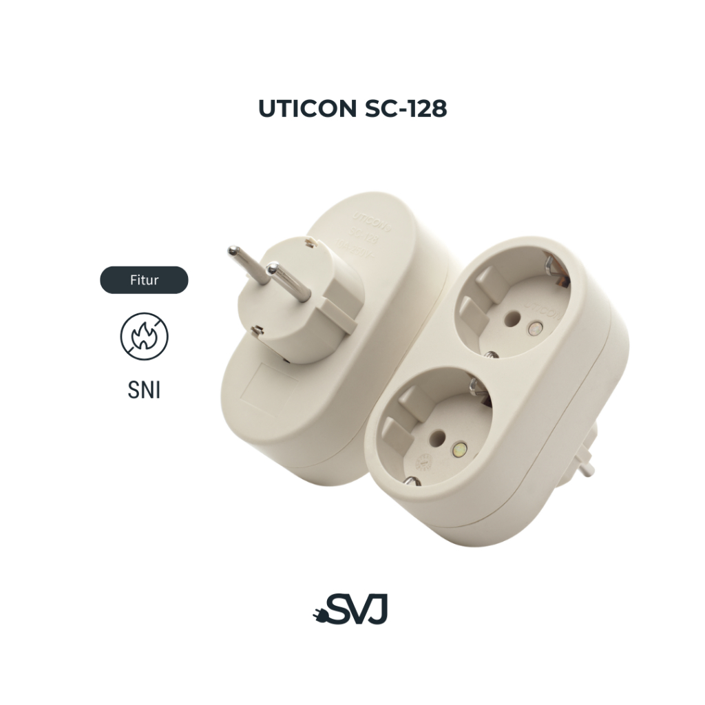 Jual UTICON SC-128 STOP KONTAK ARDE 2 LUBANG | Shopee Indonesia