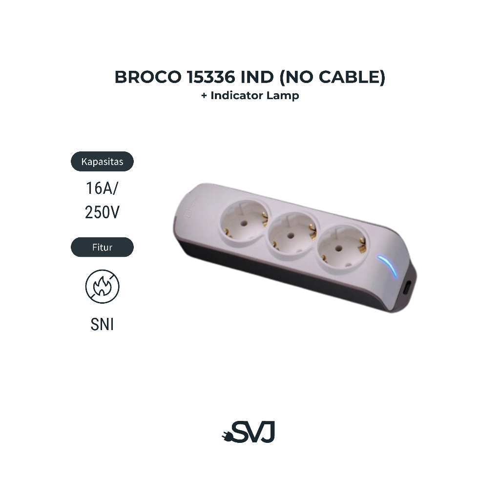 Jual BROCO 15336 IND STOP KONTAK 3 LUBANG MIRING (NON CHILD PROTECTION ...