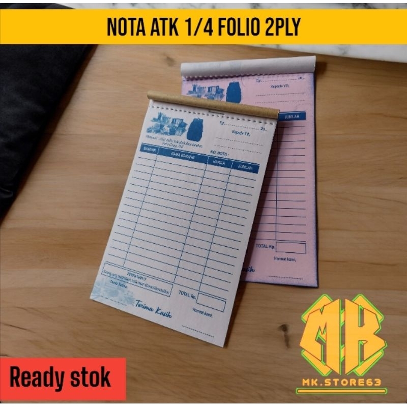 Jual NOTA TOKO ATK ALAT TULIS KANTOR ATAU FOTO COPY 2 PLY 1/4 FOLIO ...