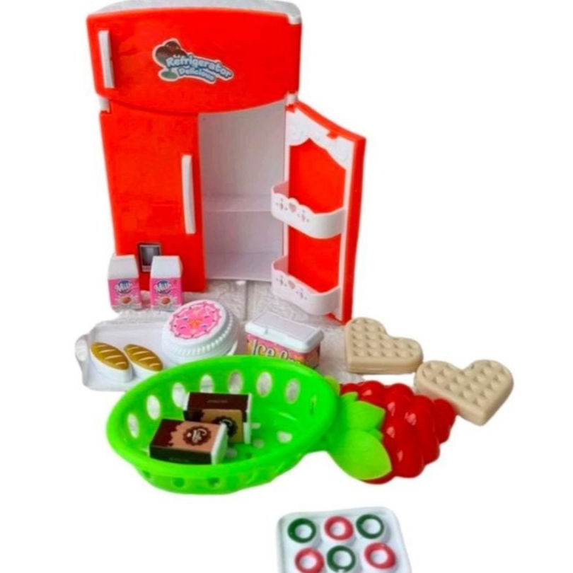 Jual MAINAN ANAK KULKAS 3 PINTU ISI RANDOM ICE CREAM / BURGER / MAINAN ...