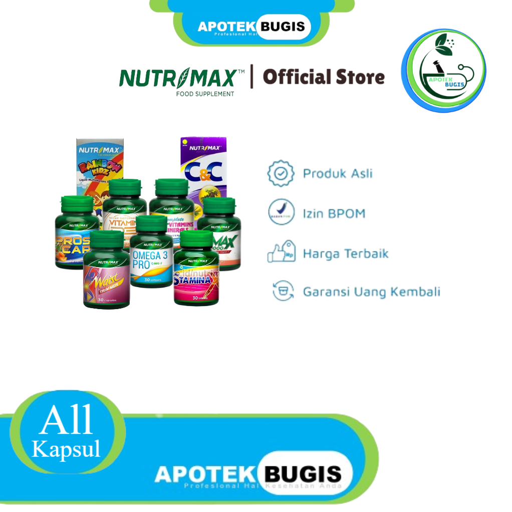 Jual Nutrimax Vitamin Vit D3 1000 IU/C&C/B complex/C plus/Multivitamin ...