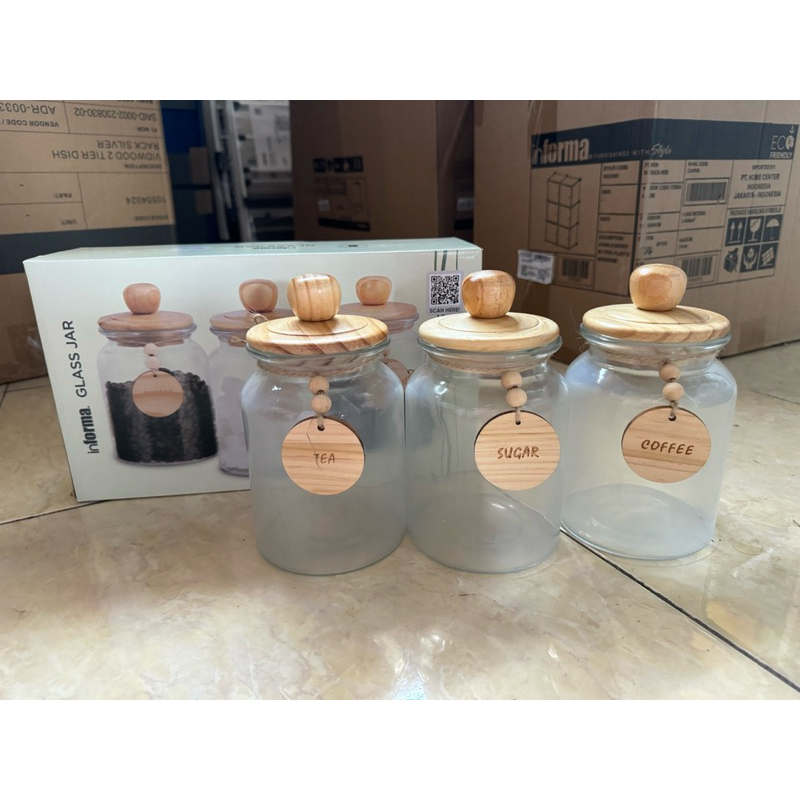 Jual toples kaca informa glass jar set toples lebaran toples estetik ...