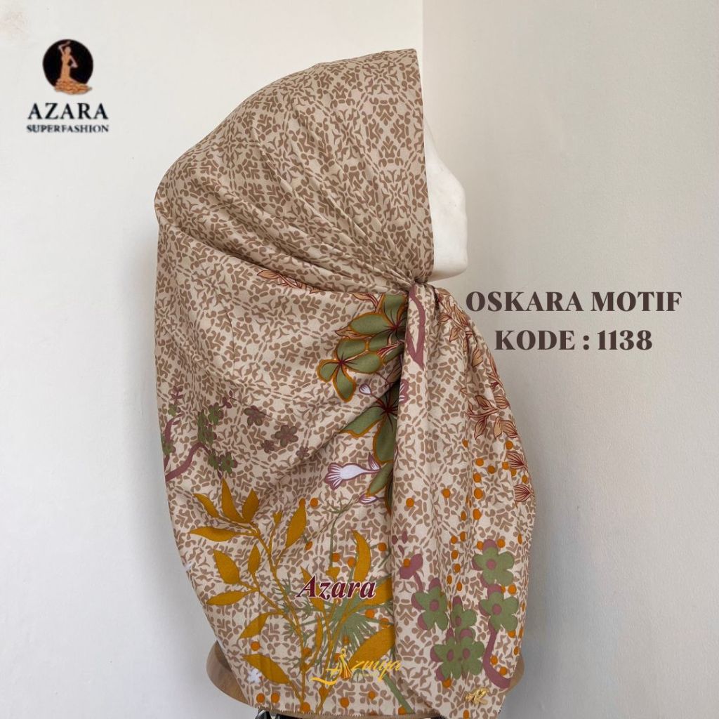 Jual Azara Motif part 1 Scarf Kerudung Hijab Segi Empat (Voal Motif ...