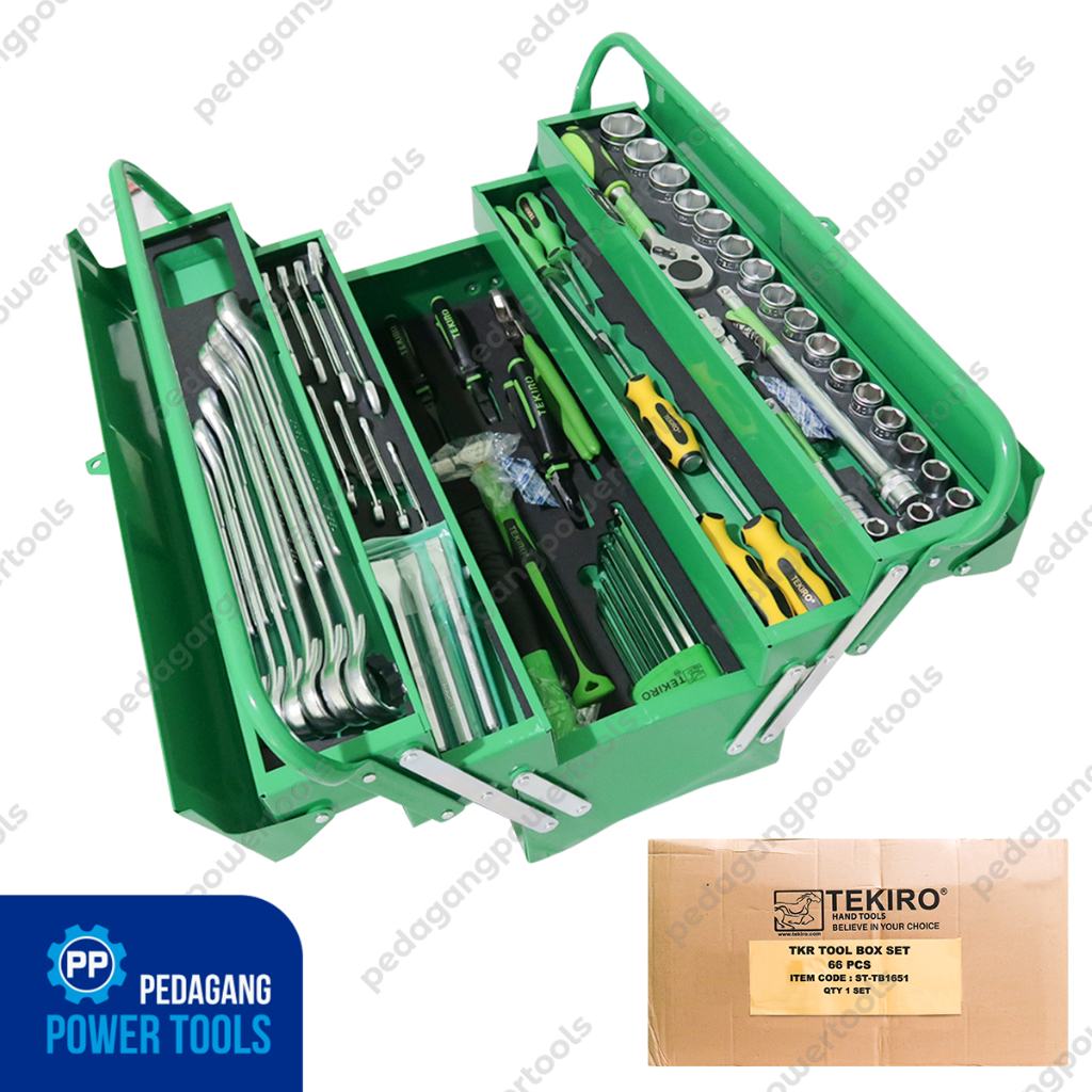 Jual TEKIRO Tool Kit Set 66 pcs Mekanik Box Besi Perkakas Socket Wrench | Shopee Indonesia