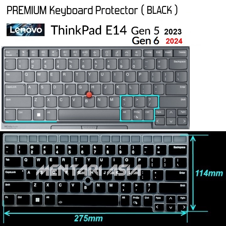 Jual Keyboard Protector Lenovo ThinkPad E14 Gen-5 (2023) Gen-6 (2024 ...