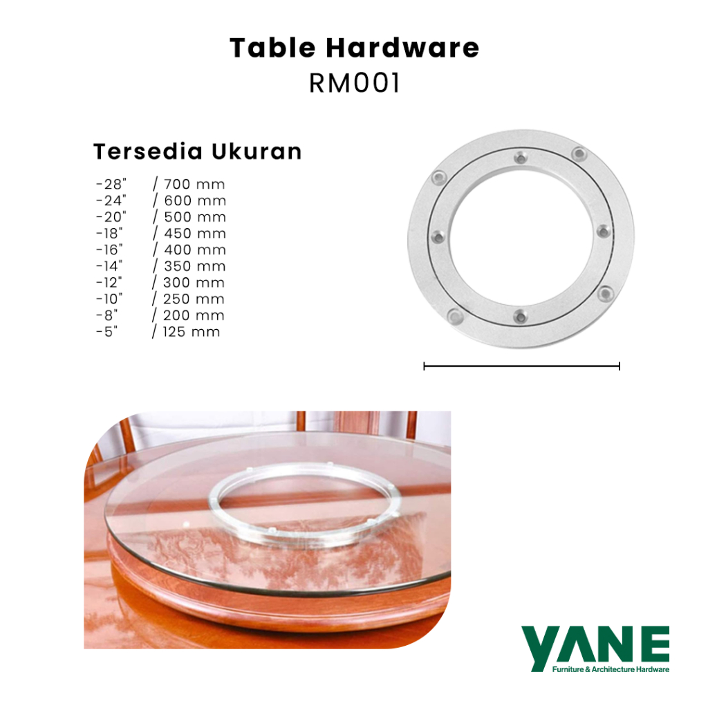 Jual Laher Meja Yane / Lazy Susan bearing / Breket Meja Putar / Ring ...
