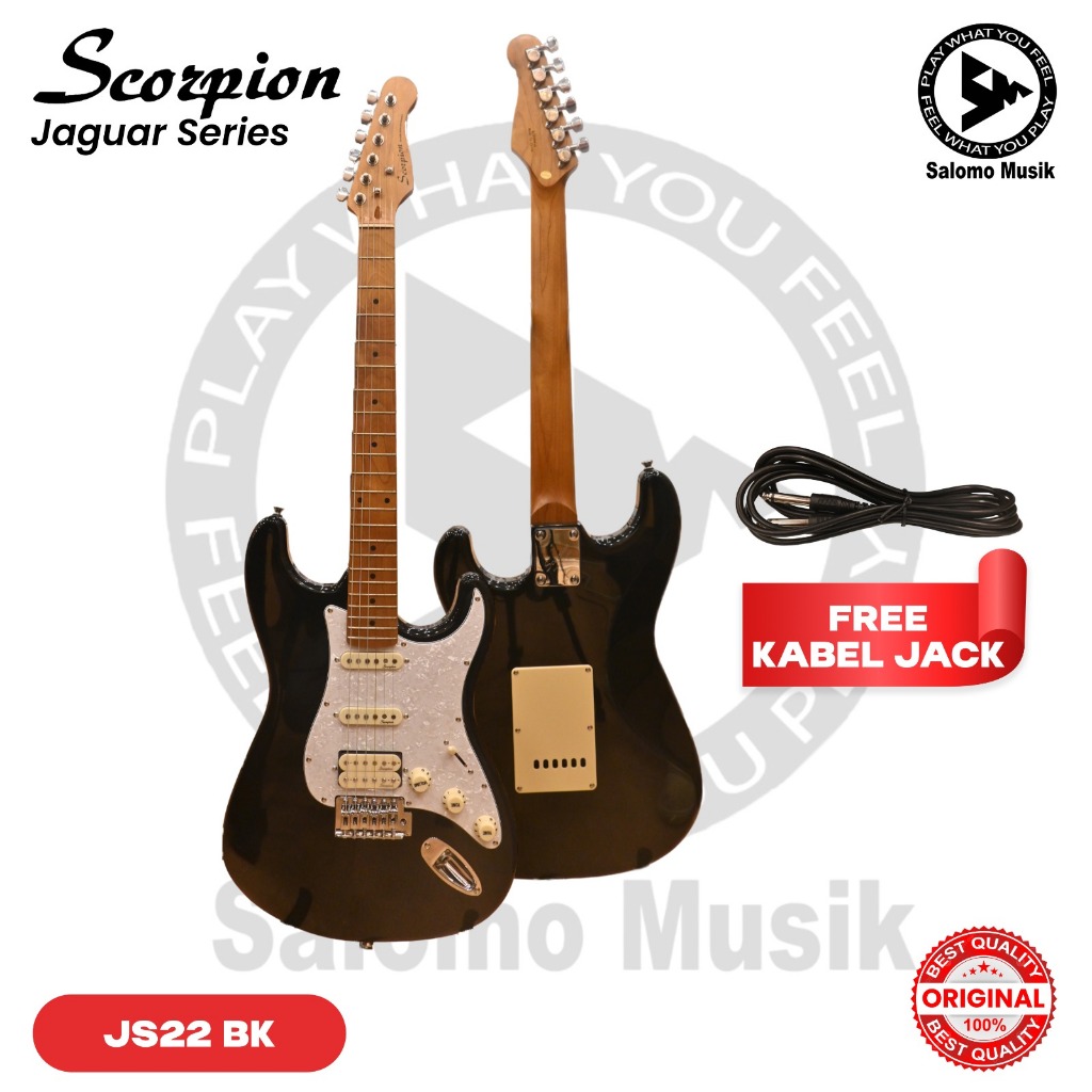 Jual Gitar Elektrik Scorpion JS22 Stratocaster Roasted Maple SSH Mini ...