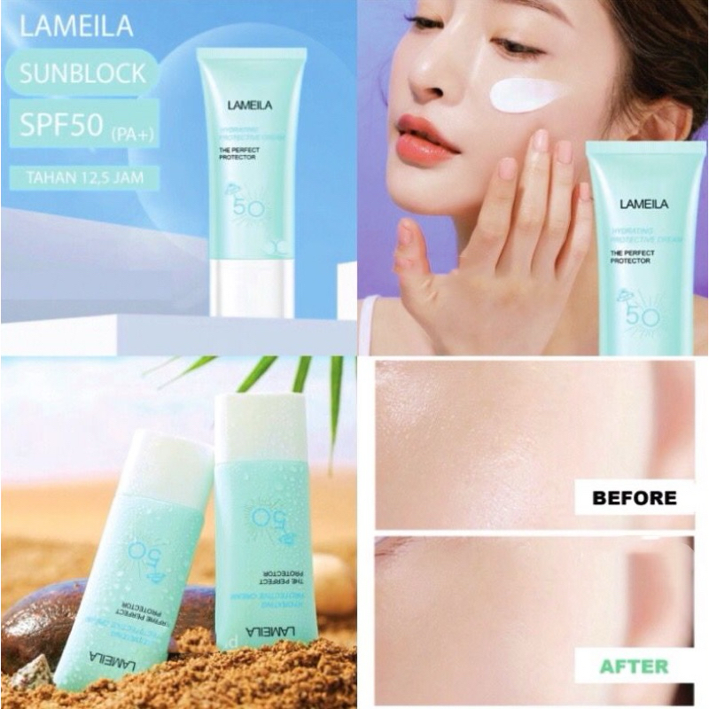 Jual [ BATAM ] COD RS LAMEILA Sun Block SPF 50 Sun Screen Wajah Tahan ...