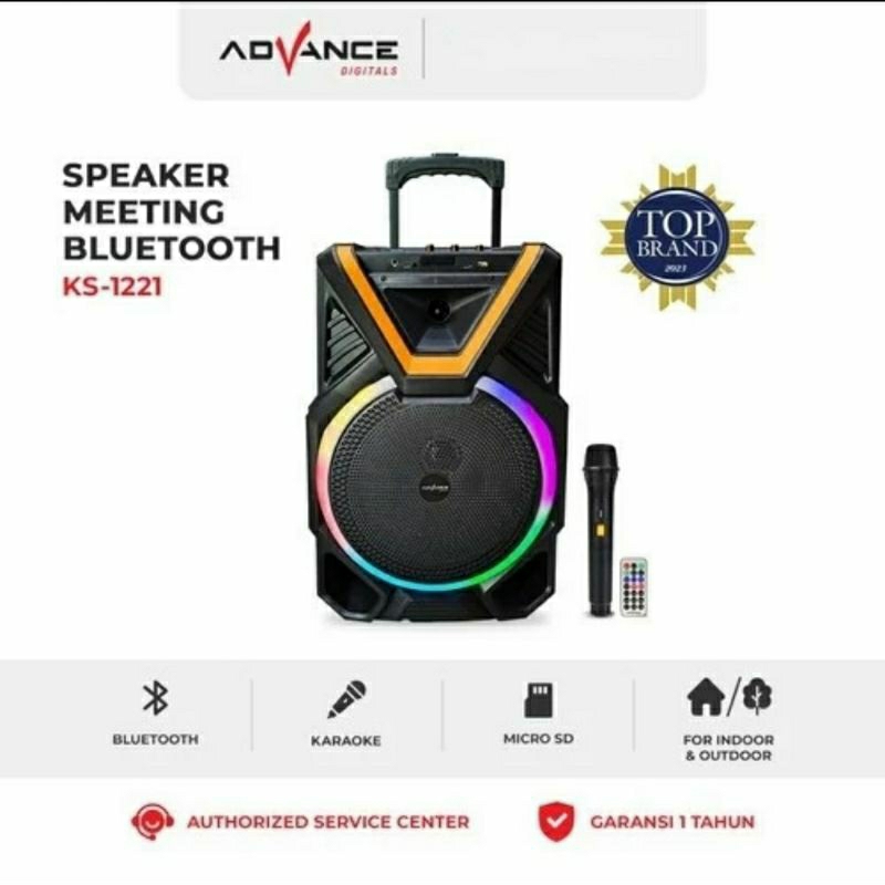 Jual Advance KS-1221 Speaker Meeting 12" Bluetooth Free Mic Wireless Garansi Resmi SNI | Shopee ...